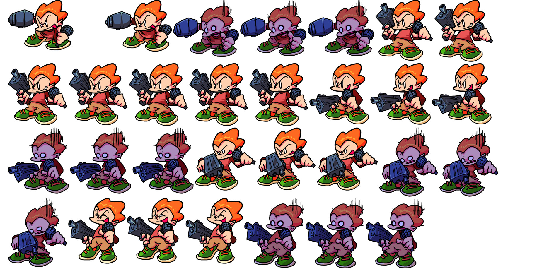 Pico w/green shoes and red shirt Mod for Friday Night Funkin' | FNF Mods