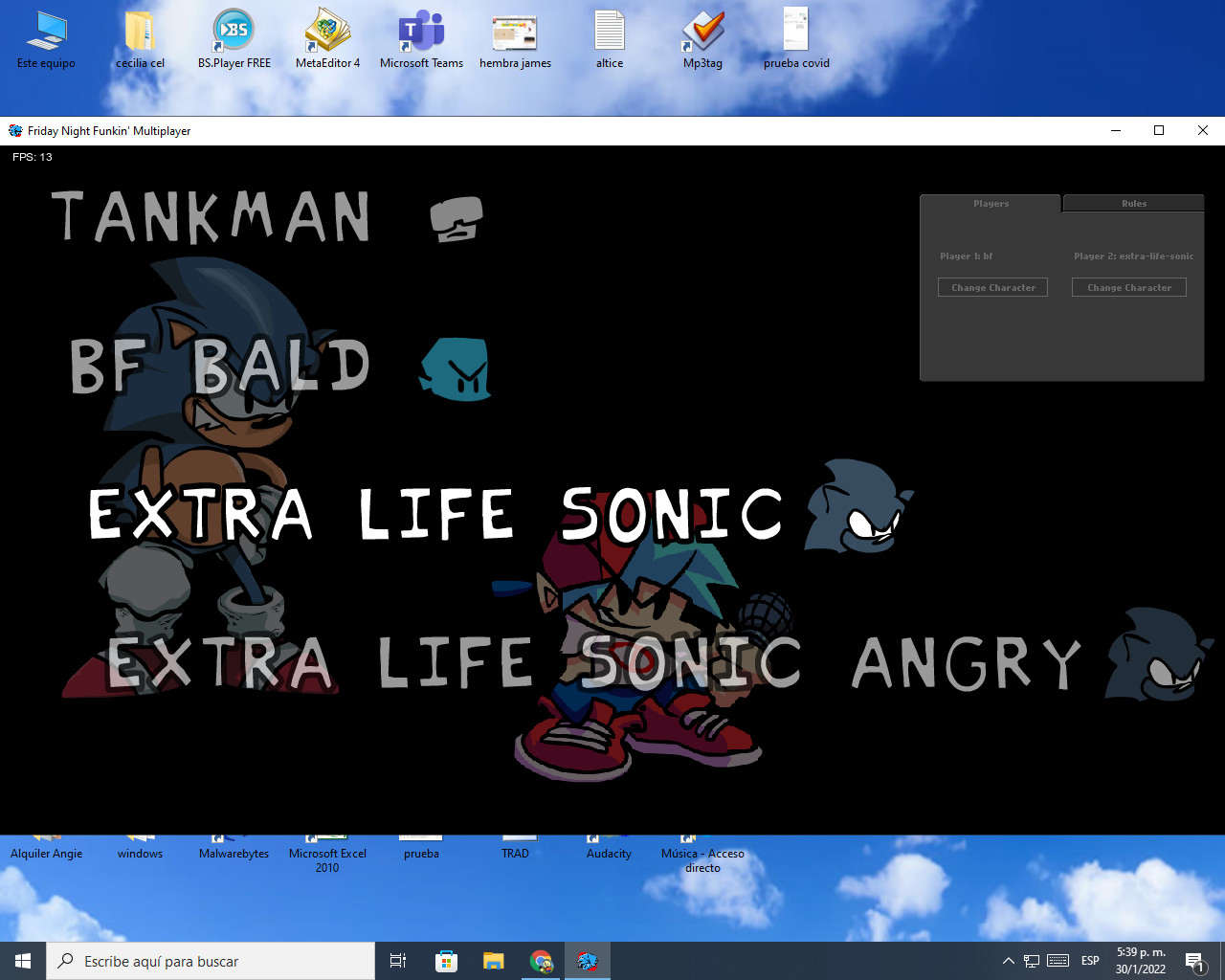 VS Extra Life Sonic For Multi Mod for Friday Night Funkin' | FNF Mods