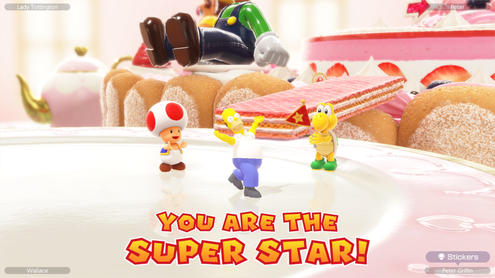 Homer Simpson (Over Mario) Mod for Mario Party Superstars | MPS Mods