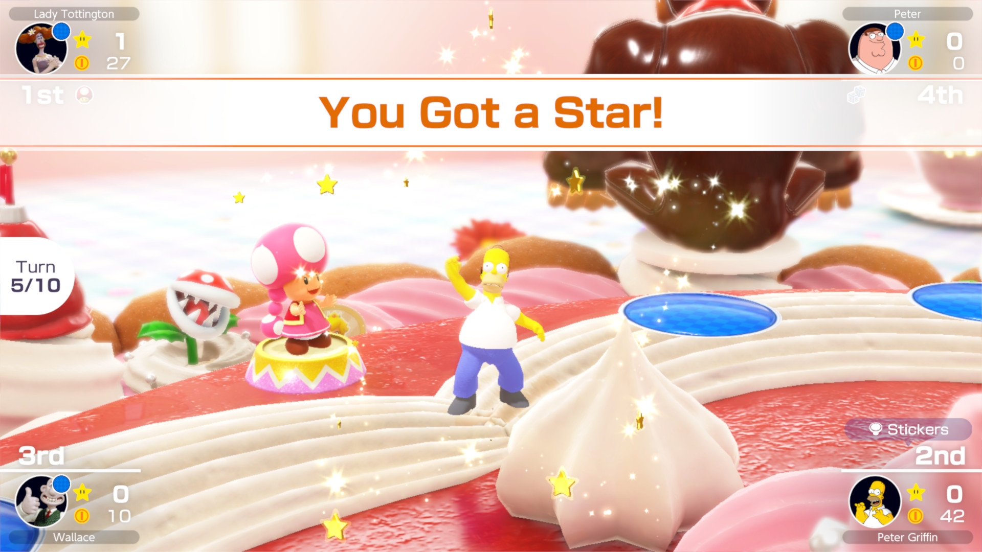 Homer Simpson (Over Mario) Mod for Mario Party Superstars | MPS Mods