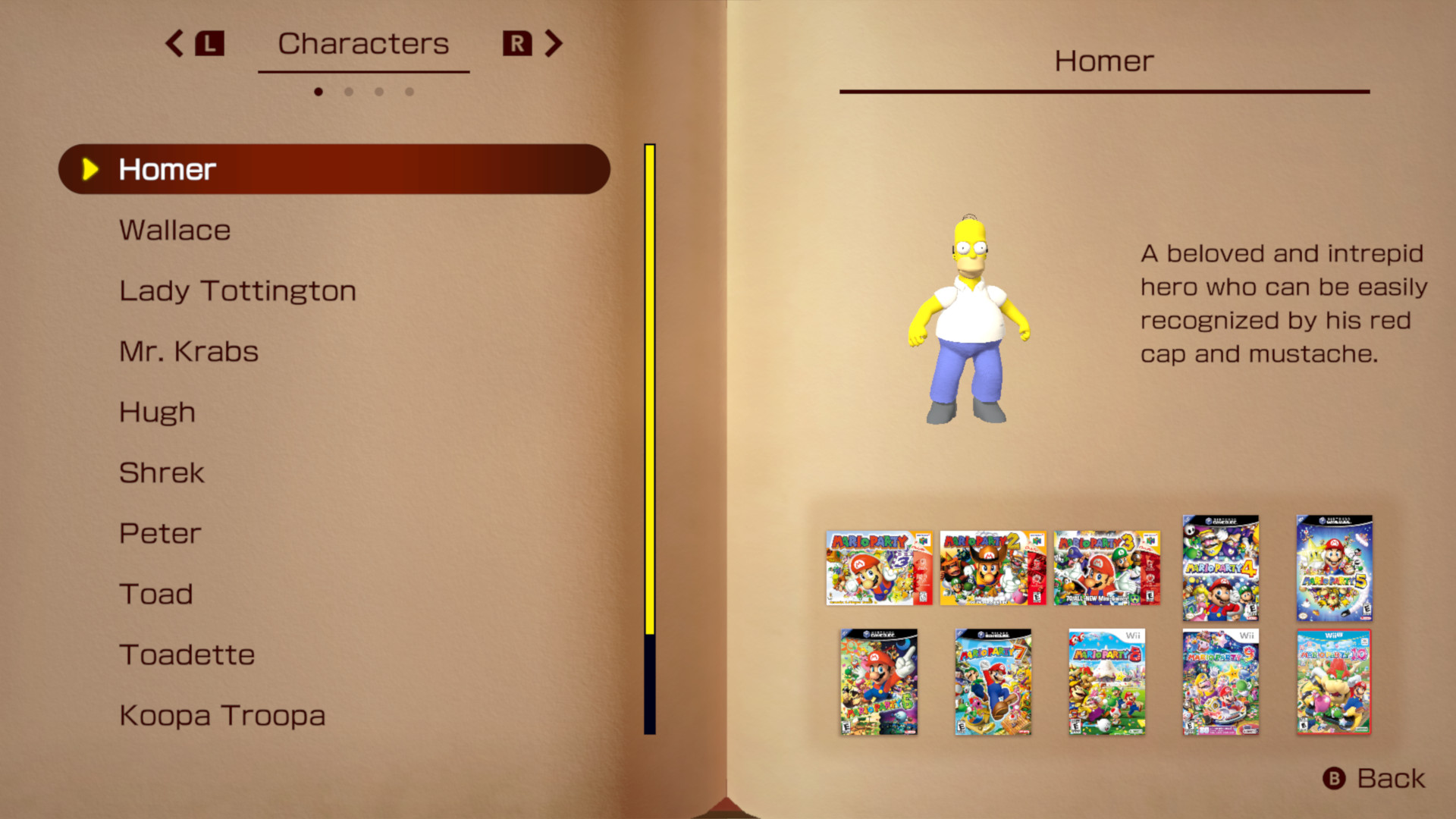 Homer Simpson (Over Mario) Mod for Mario Party Superstars | MPS Mods