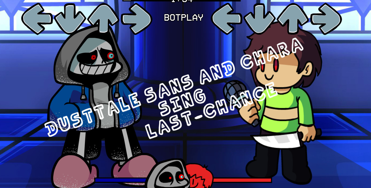 DustTale Sans And Chara Sing Last Chance [Friday Night Funkin'] [Mods]