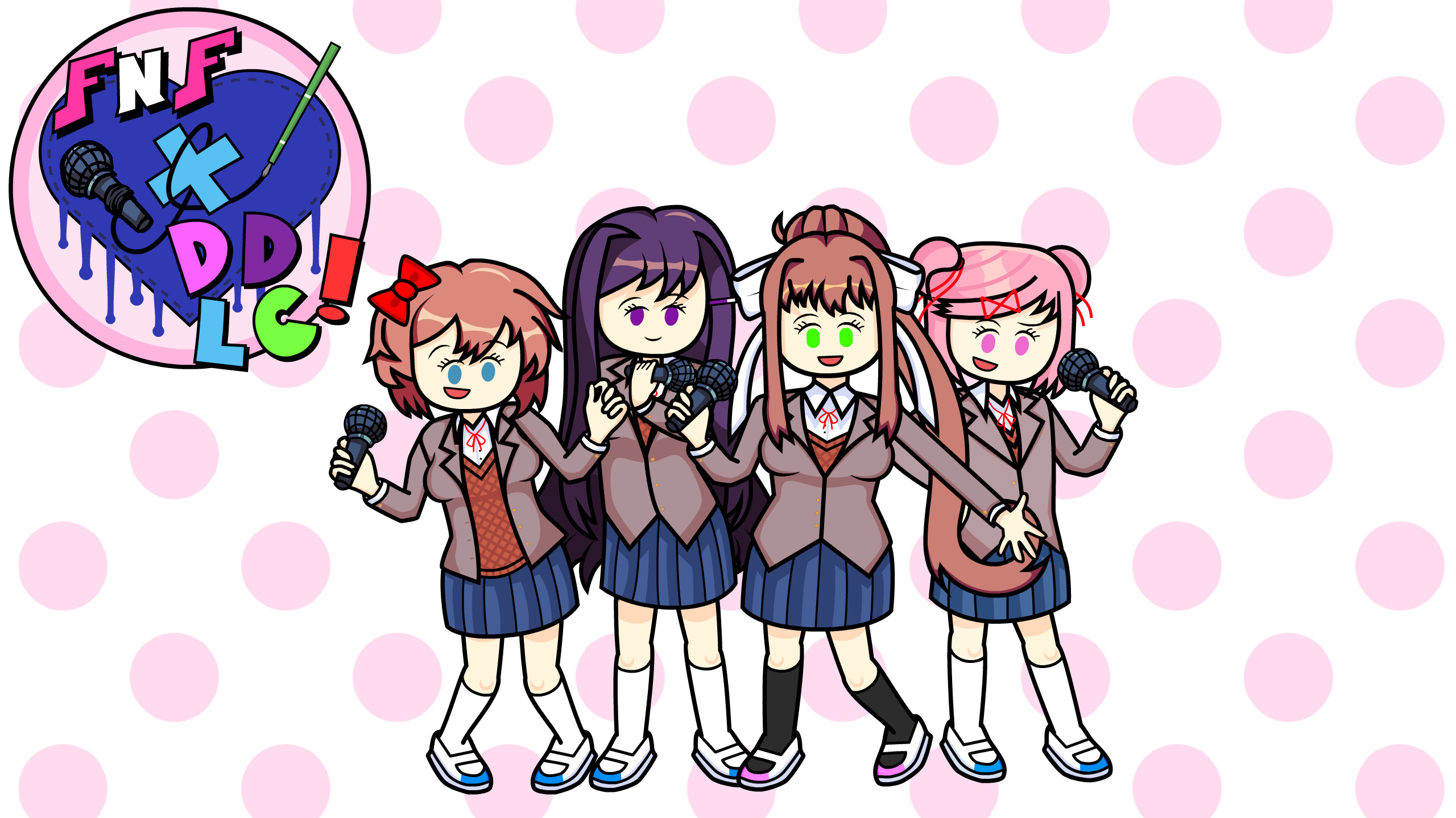 FNF X DDLC Mod for Friday Night Funkin' | FNF Mods