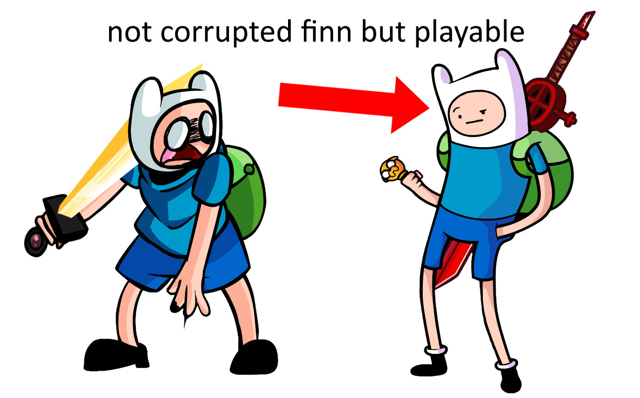Not corrupted finn but playable Mod for Friday Night Funkin' | FNF Mods
