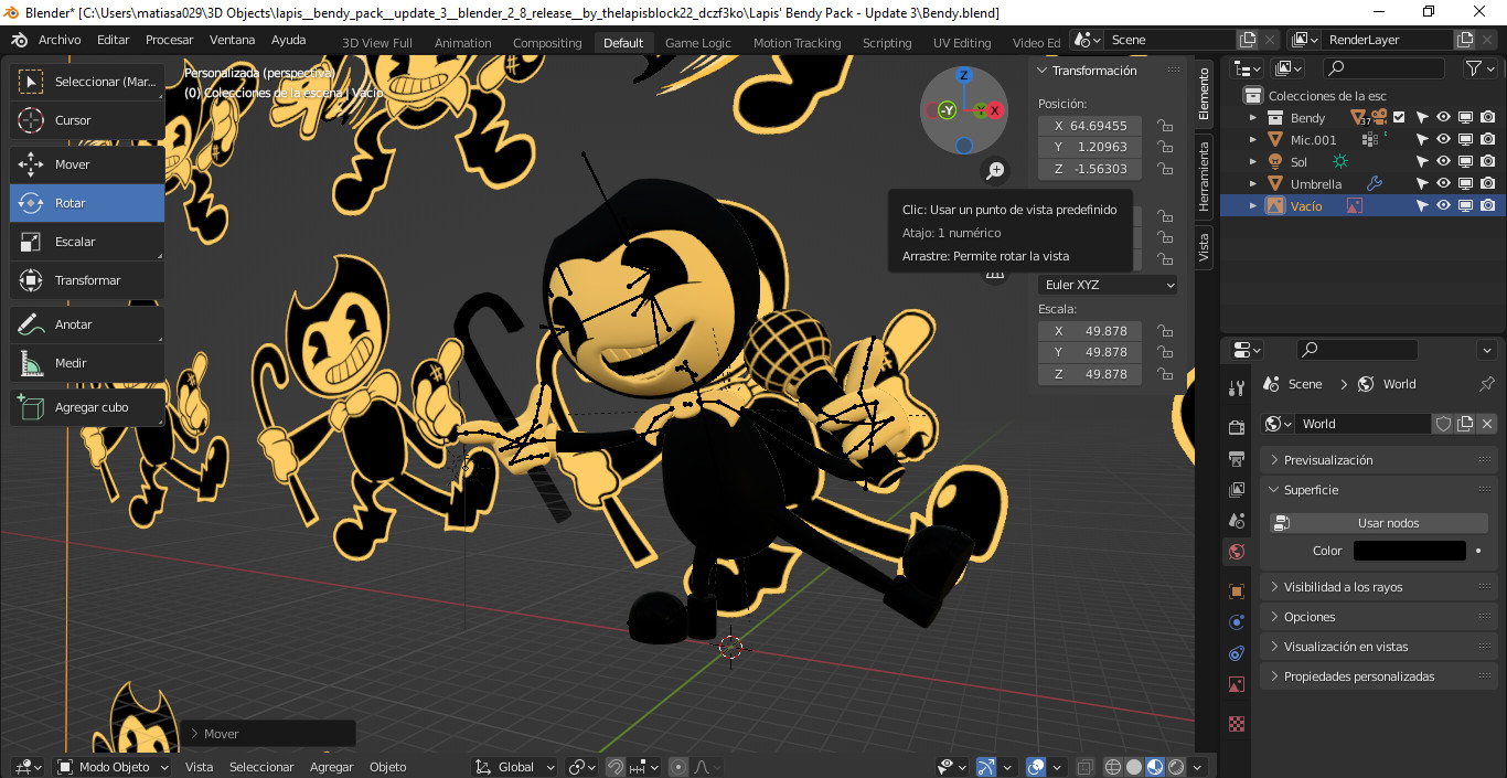 Bendy 3D skin Mod for Friday Night Funkin' | FNF Mods