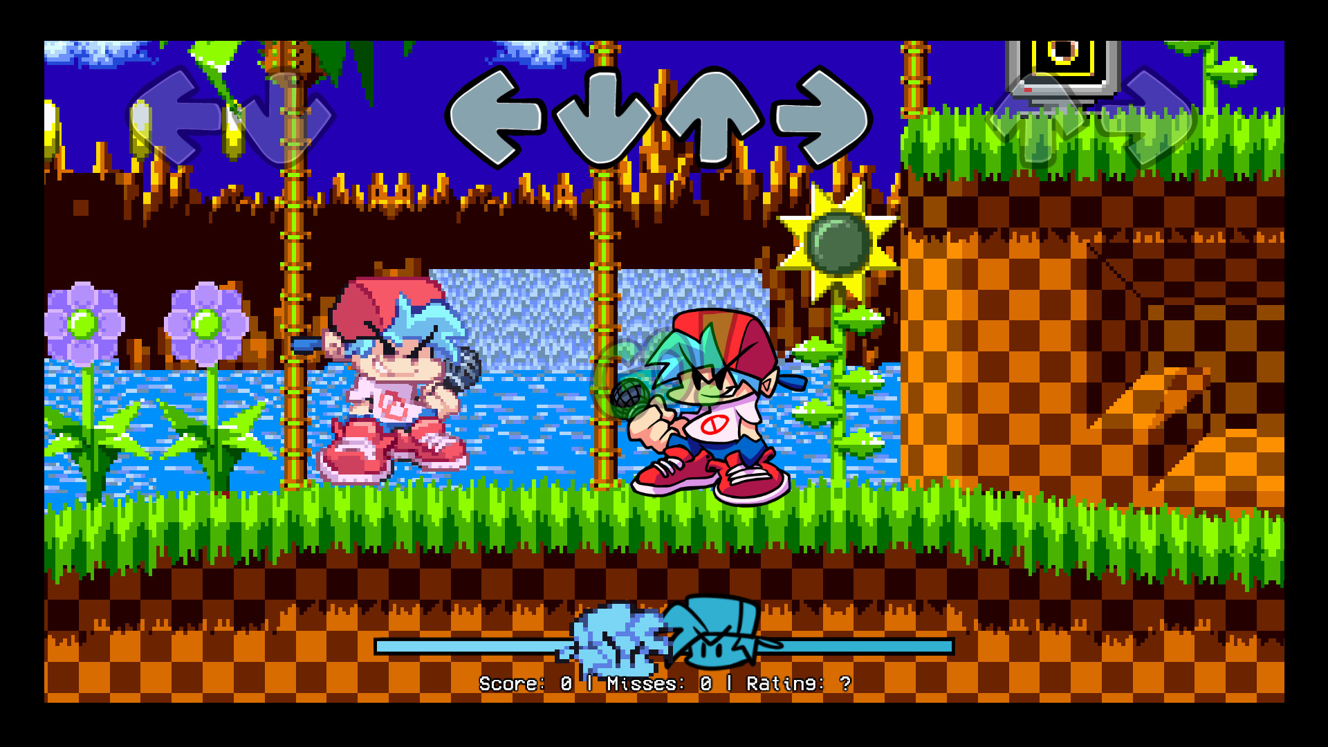 Pixel Bf Over Dorkly Sonic Mod for Friday Night Funkin' | FNF Mods