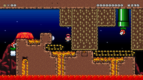 SMW Volcano Theme Mod for Super Mario Maker for Nintendo 3DS | SMM3DS Mods
