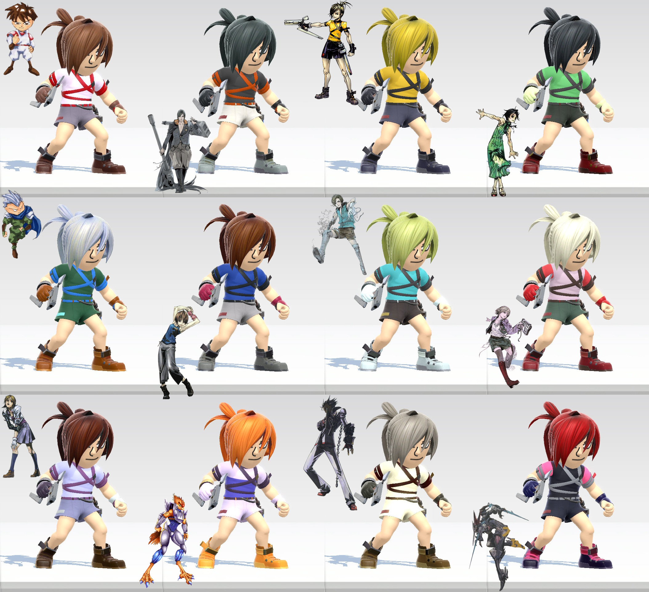 Alternate Colors For Saki Mii Gunner Super Smash Bros Ultimate Mods