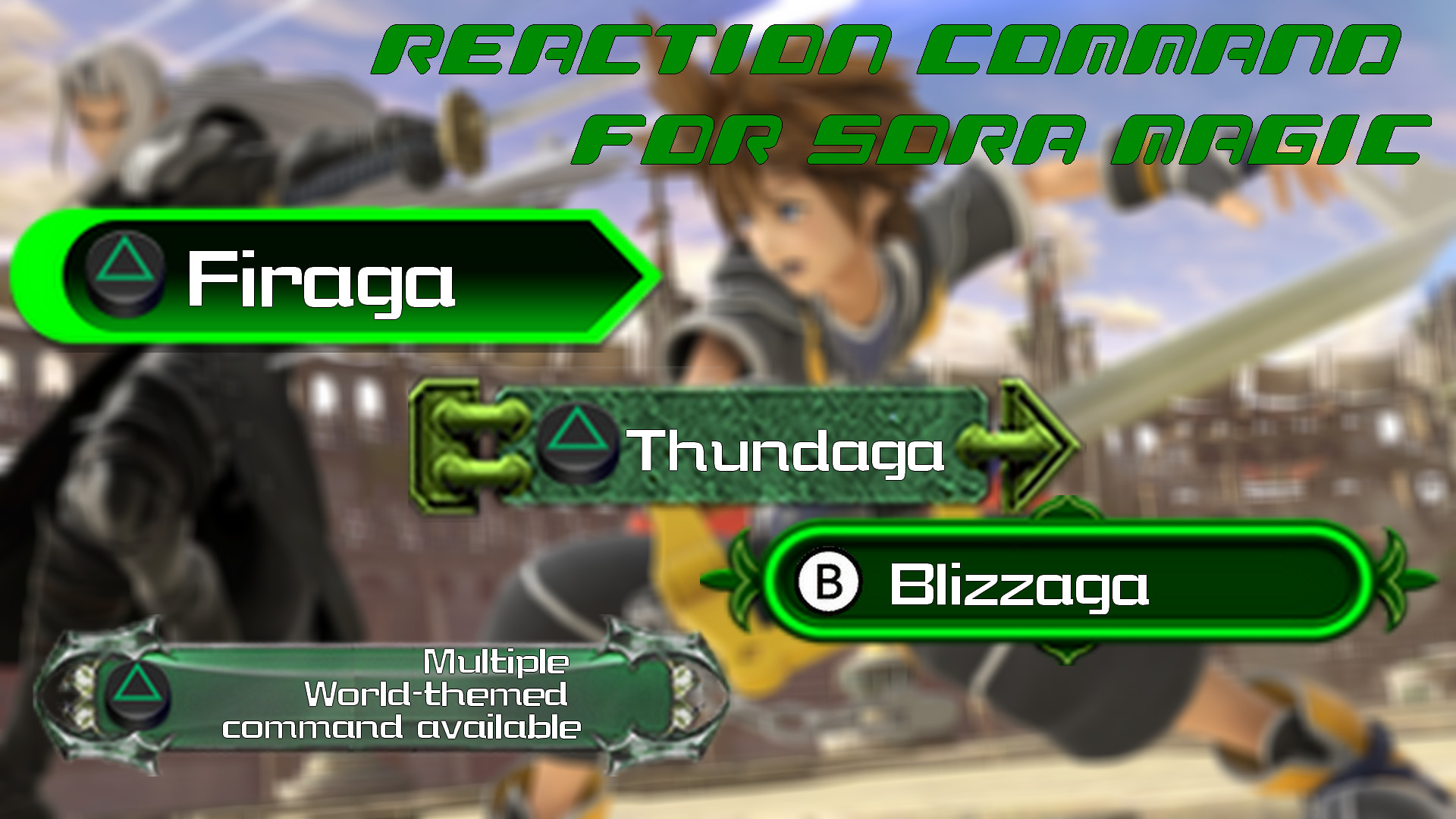 KH2 Reaction command styled UI Sora's magic UI Mod for Super Smash Bros ...