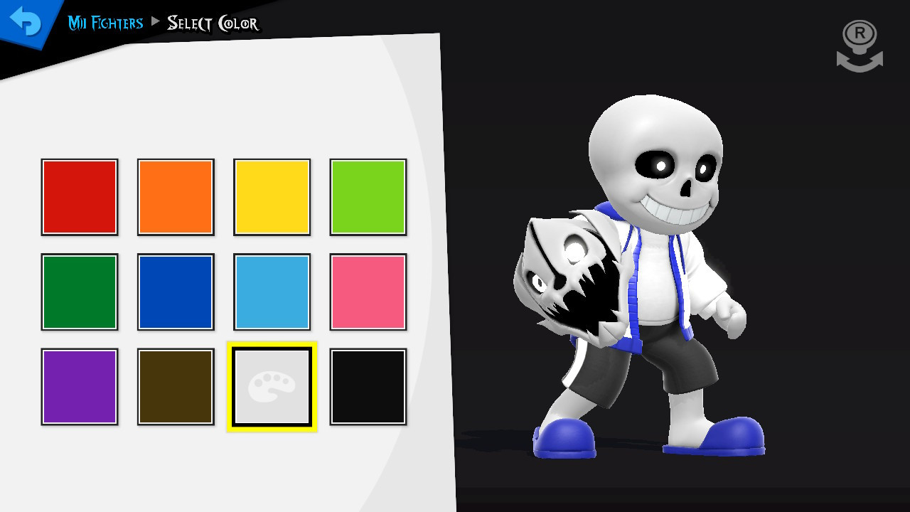 Sans Mii (Omega Extra Recolors) Mod for Super Smash Bros. Ultimate ...
