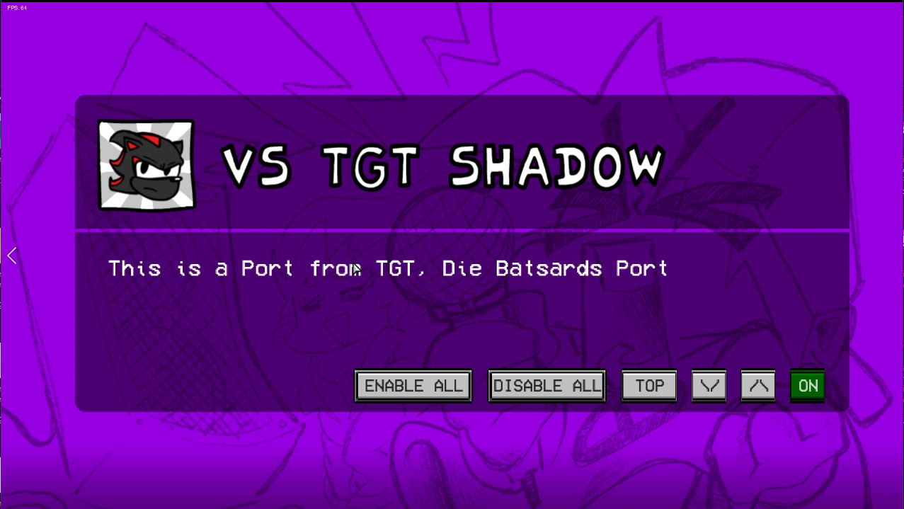 VS TGT Shadow (PSYCH ENGINE PORT) [Friday Night Funkin'] [Mods]