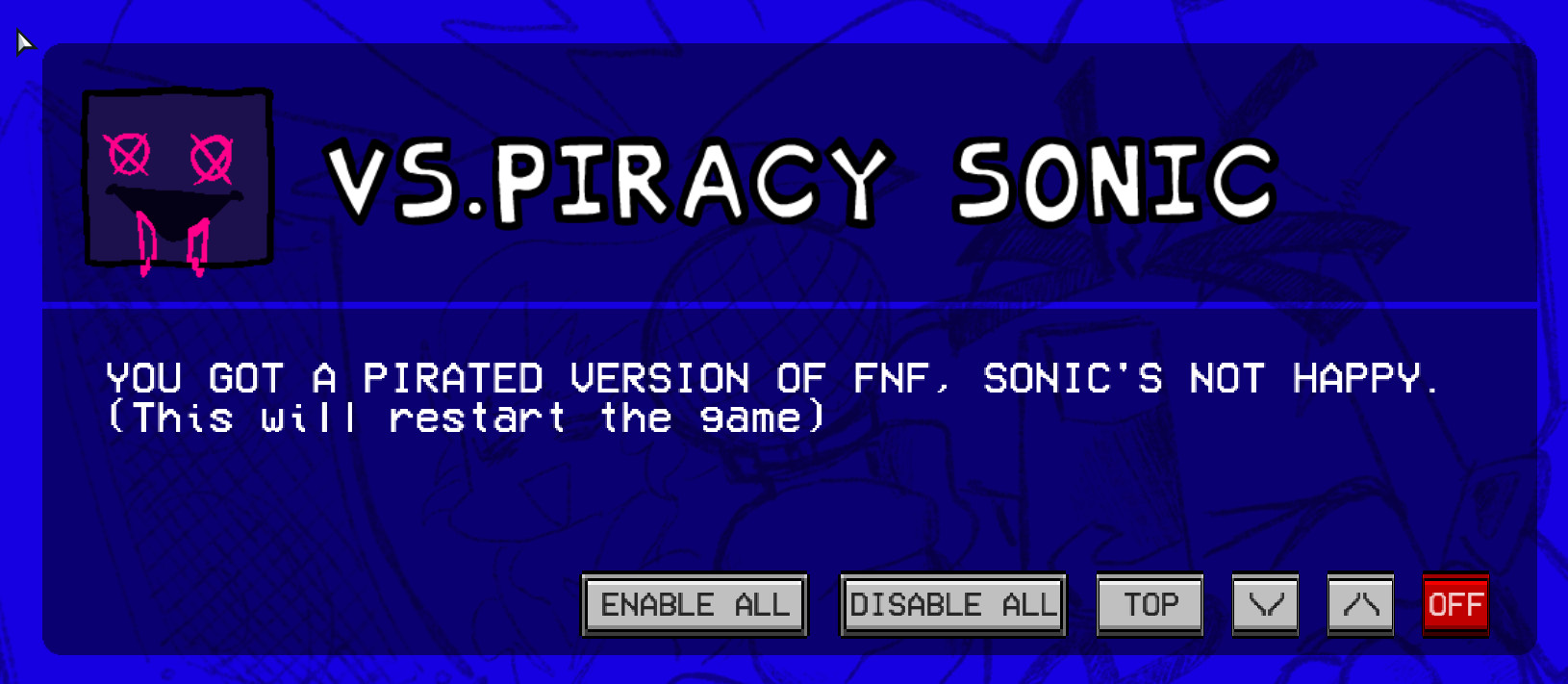 VS. PIRACY SONIC (2.0 UPDATE) Mod for Friday Night Funkin' | FNF Mods
