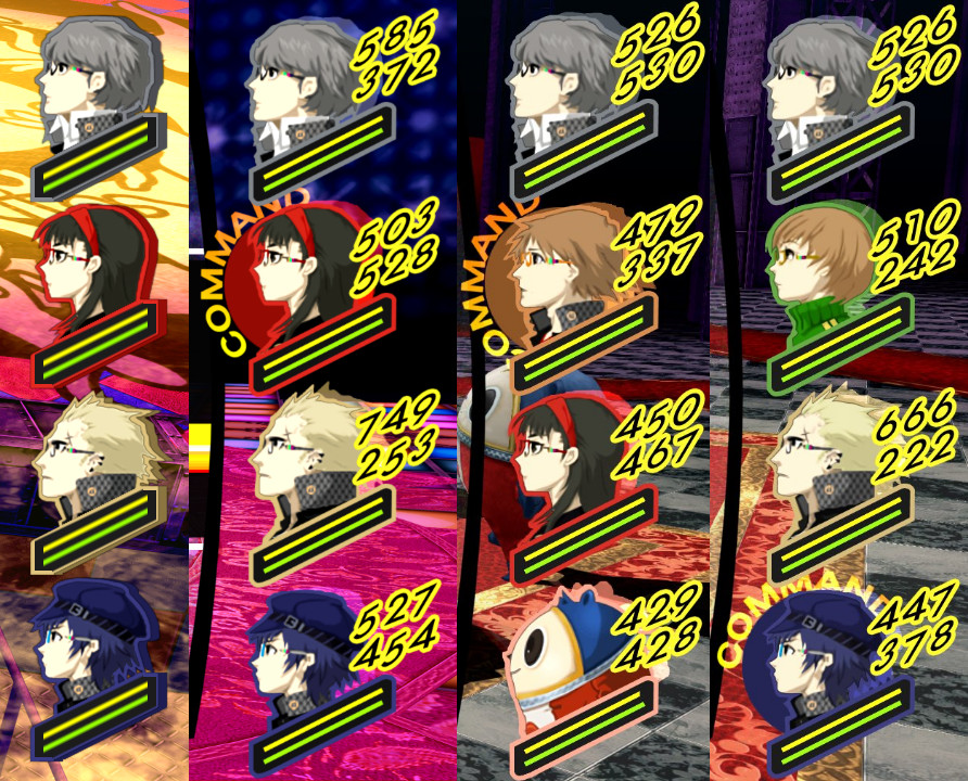 Colorful Party Panel Mod for Persona 4 Golden PC (32 Bit) | P4G PC 32 Mods