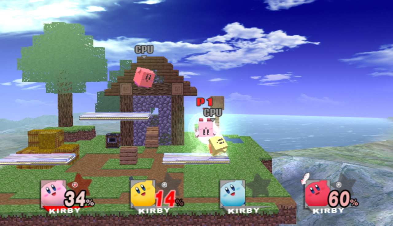 Kirby Minecraft in Kirby [SSBB] Mod for Super Smash Bros. Brawl | Brawl ...