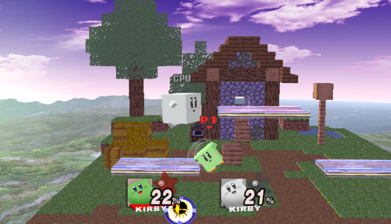 Kirby Minecraft in Kirby [SSBB] Mod for Super Smash Bros. Brawl | Brawl ...