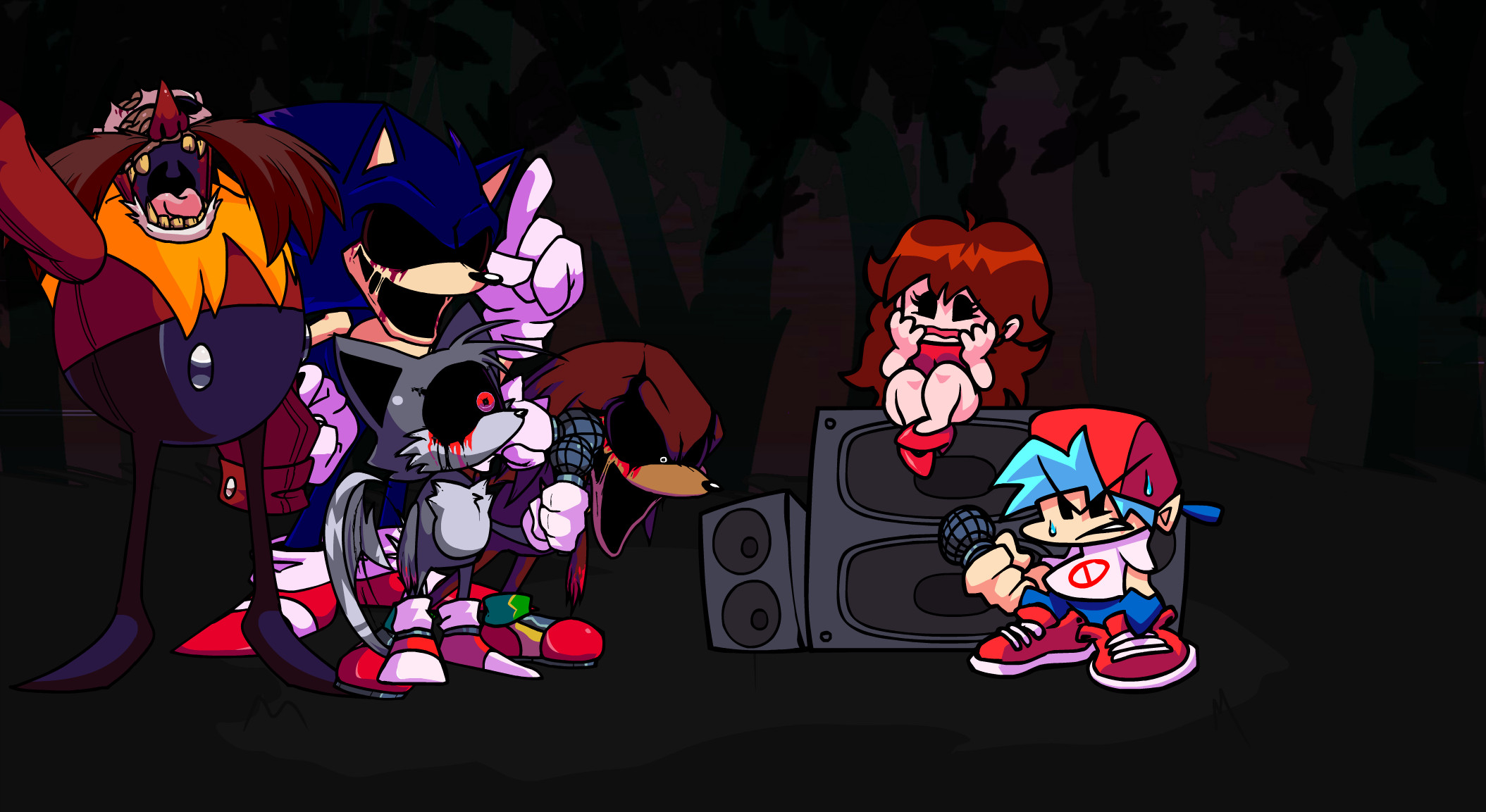 Hill Over Red Sonic.EXE FanSong Mod for Friday Night Funkin' | FNF Mods