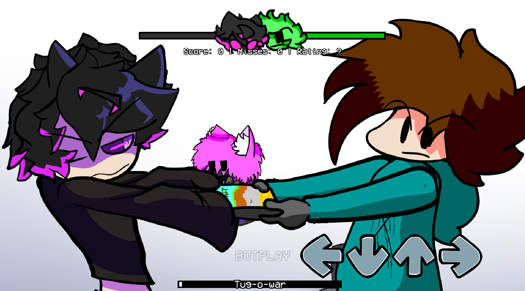 Tug o war but Dinus and Cerbera sing it [Friday Night Funkin'] [Mods]