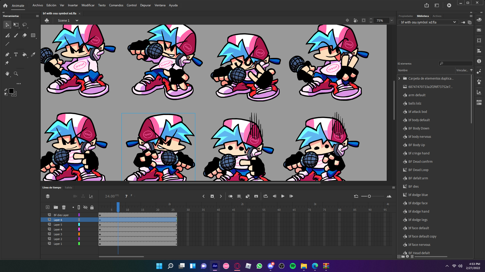 BF WITH THE OSU SYMBOL Mod for Friday Night Funkin' | FNF Mods