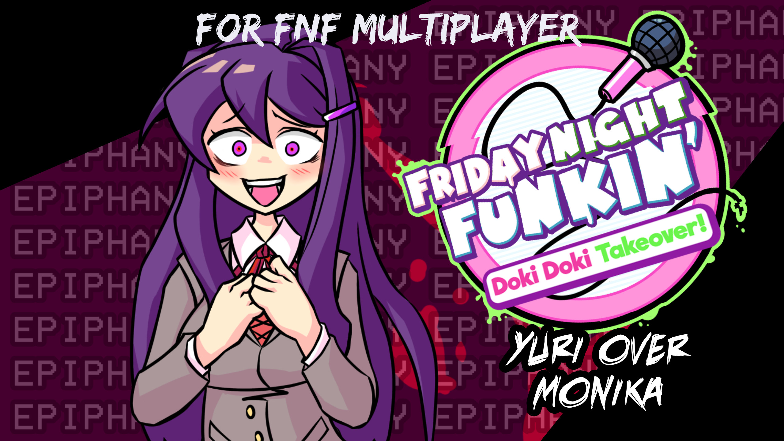 Yuri Over Monika Epiphany Reskin For Fnf Multi Friday Night Funkin Mods