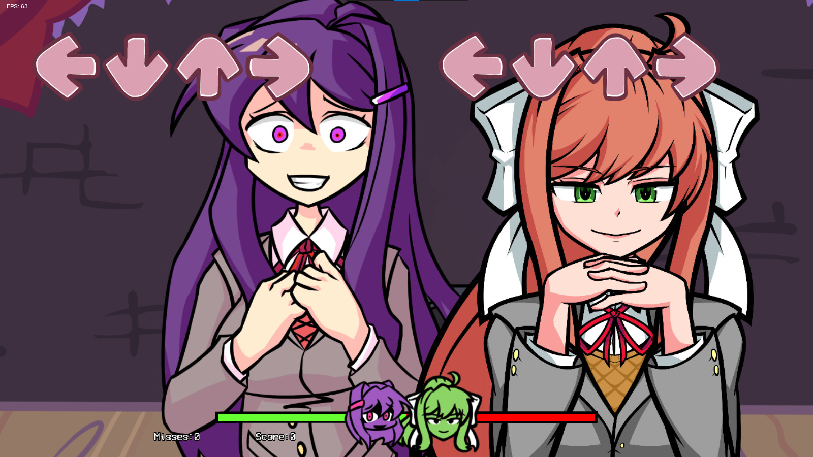 YURI OVER MONIKA (Epiphany Reskin) For FNF Multi Mod for Friday Night ...