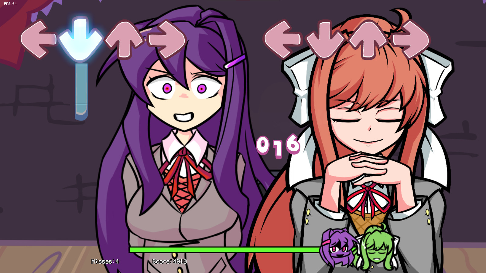 YURI OVER MONIKA (Epiphany Reskin) For FNF Multi Mod for Friday Night ...