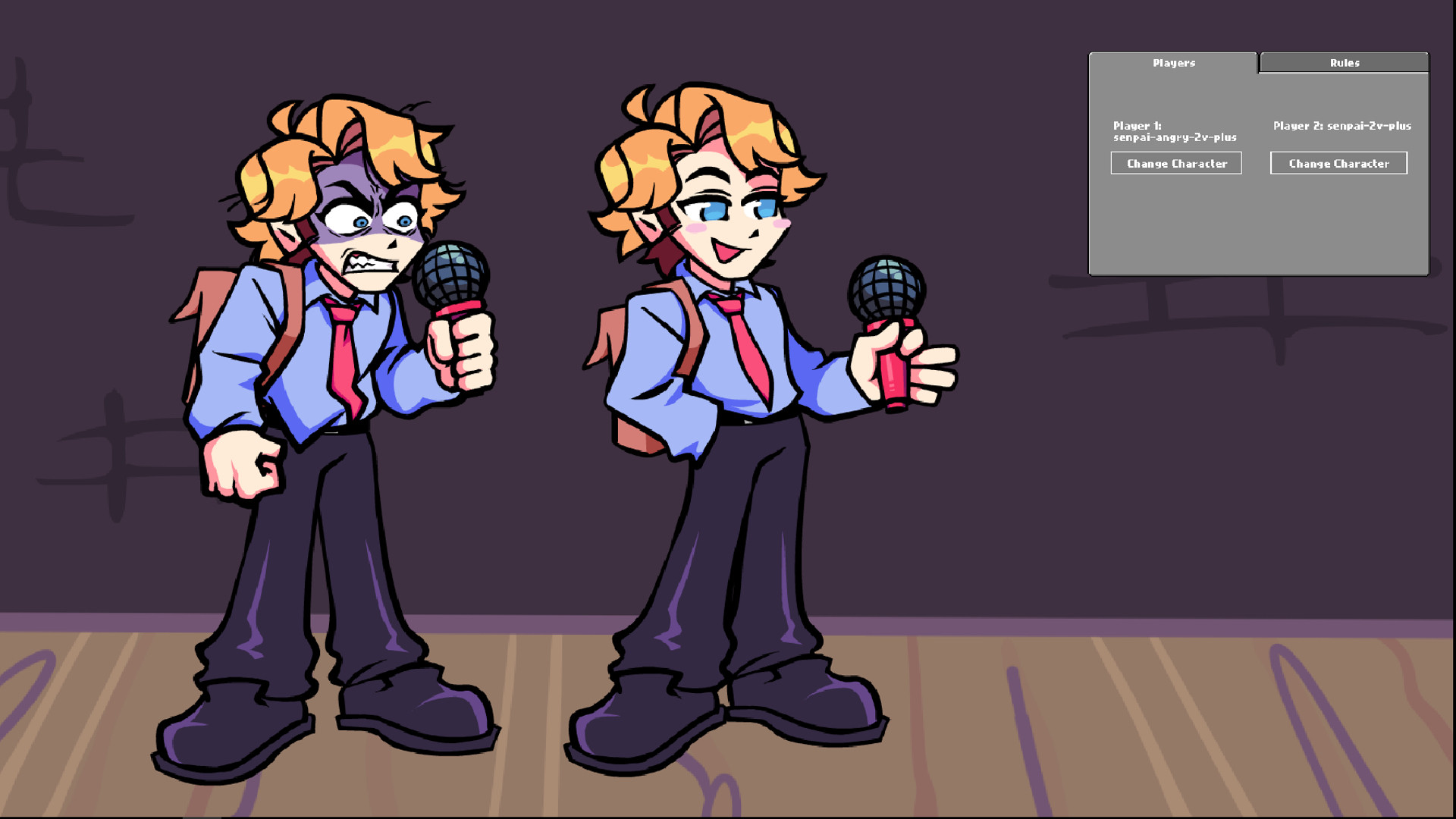 2VPLUS Senpai In Multiplayer Mod for Friday Night Funkin' | FNF Mods