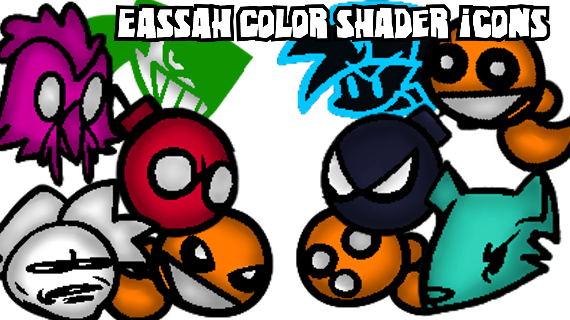 (MFM Update) Eassah Color Shader Icons Mod for Friday Night Funkin ...