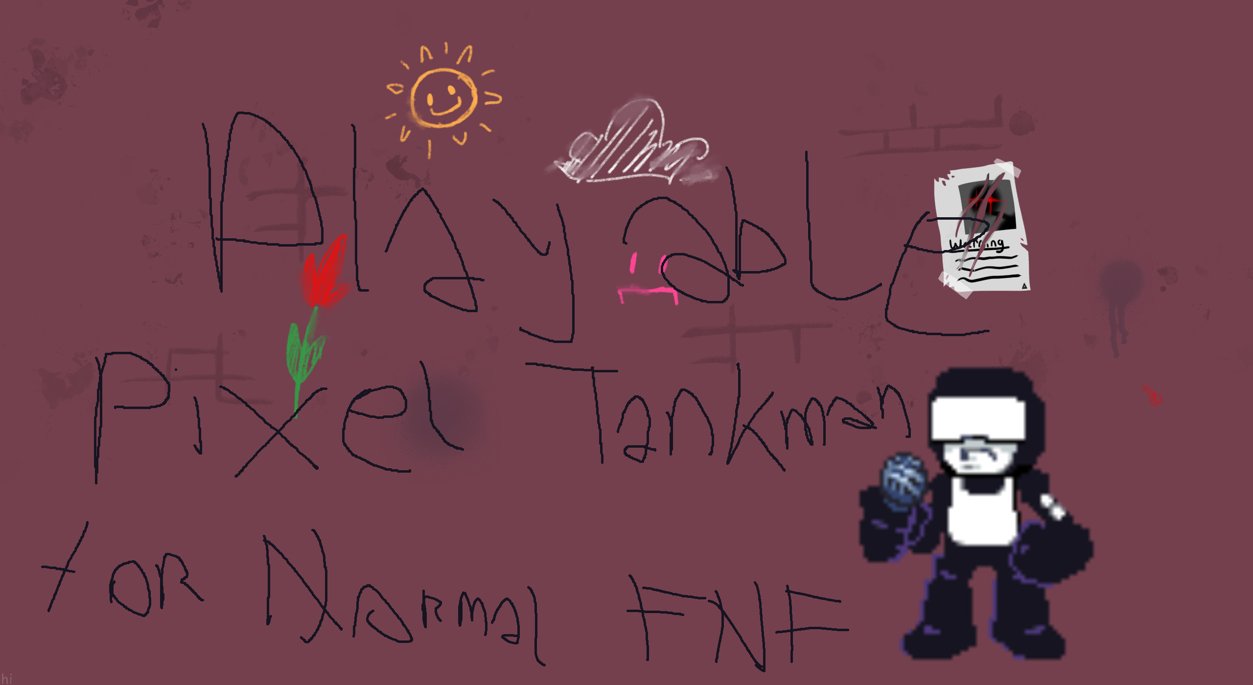 Playable Pixel Tankman for Normal FNF Mod for Friday Night Funkin ...