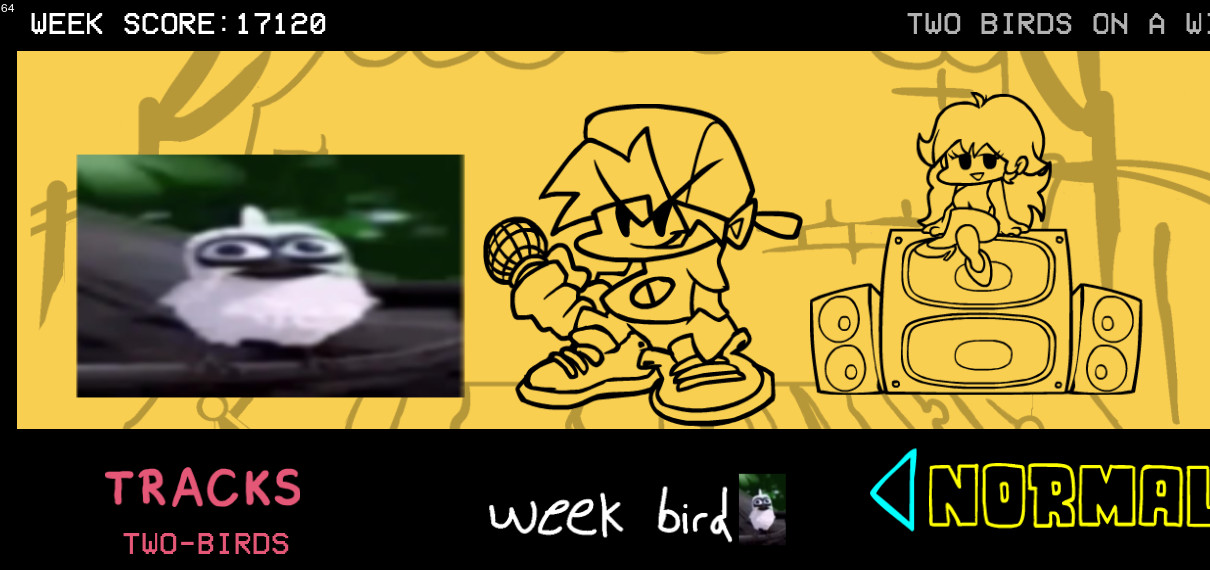 vs screaming bird (two birds on a wire bird meme) Mod for Friday Night ...