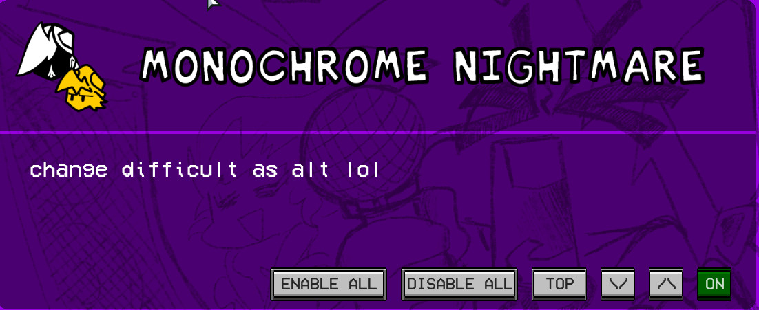 monochrome-nigtmare Mod for Friday Night Funkin' | FNF Mods