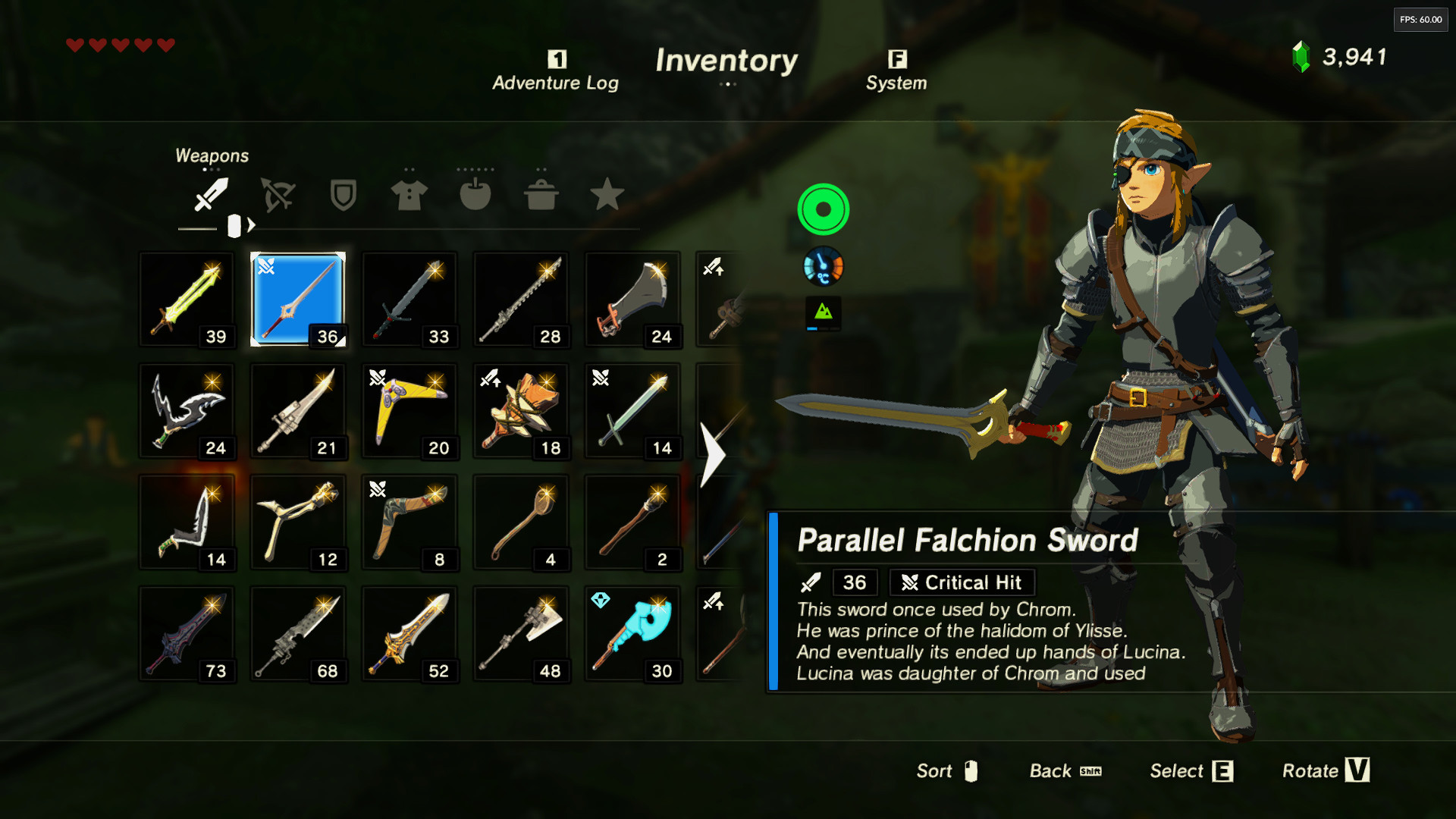 Parallel Falchion Sword [The Legend of Zelda: Breath of the Wild (WiiU ...