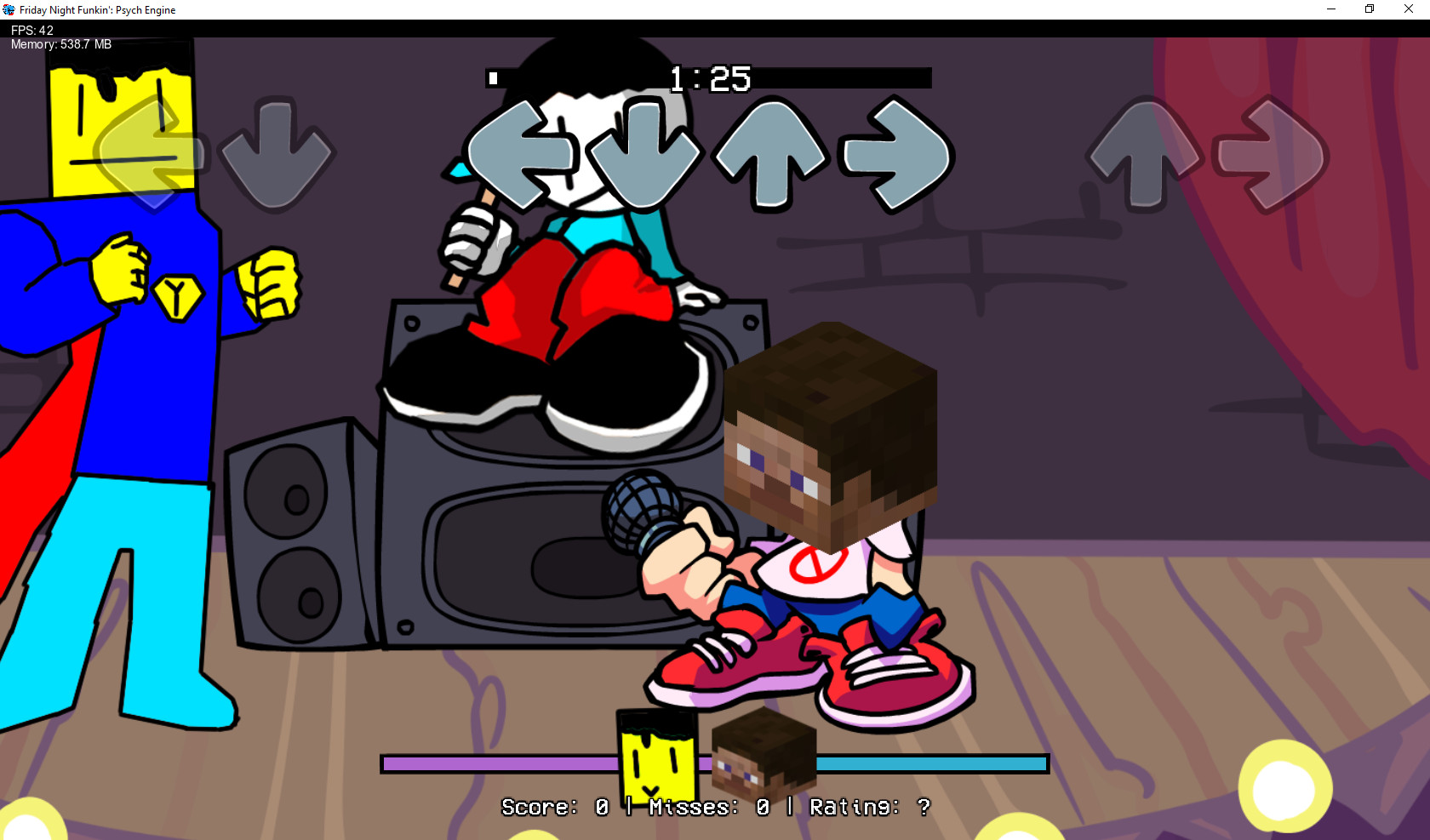 head minecraft BOYFRIEND Mod for Friday Night Funkin' | FNF Mods