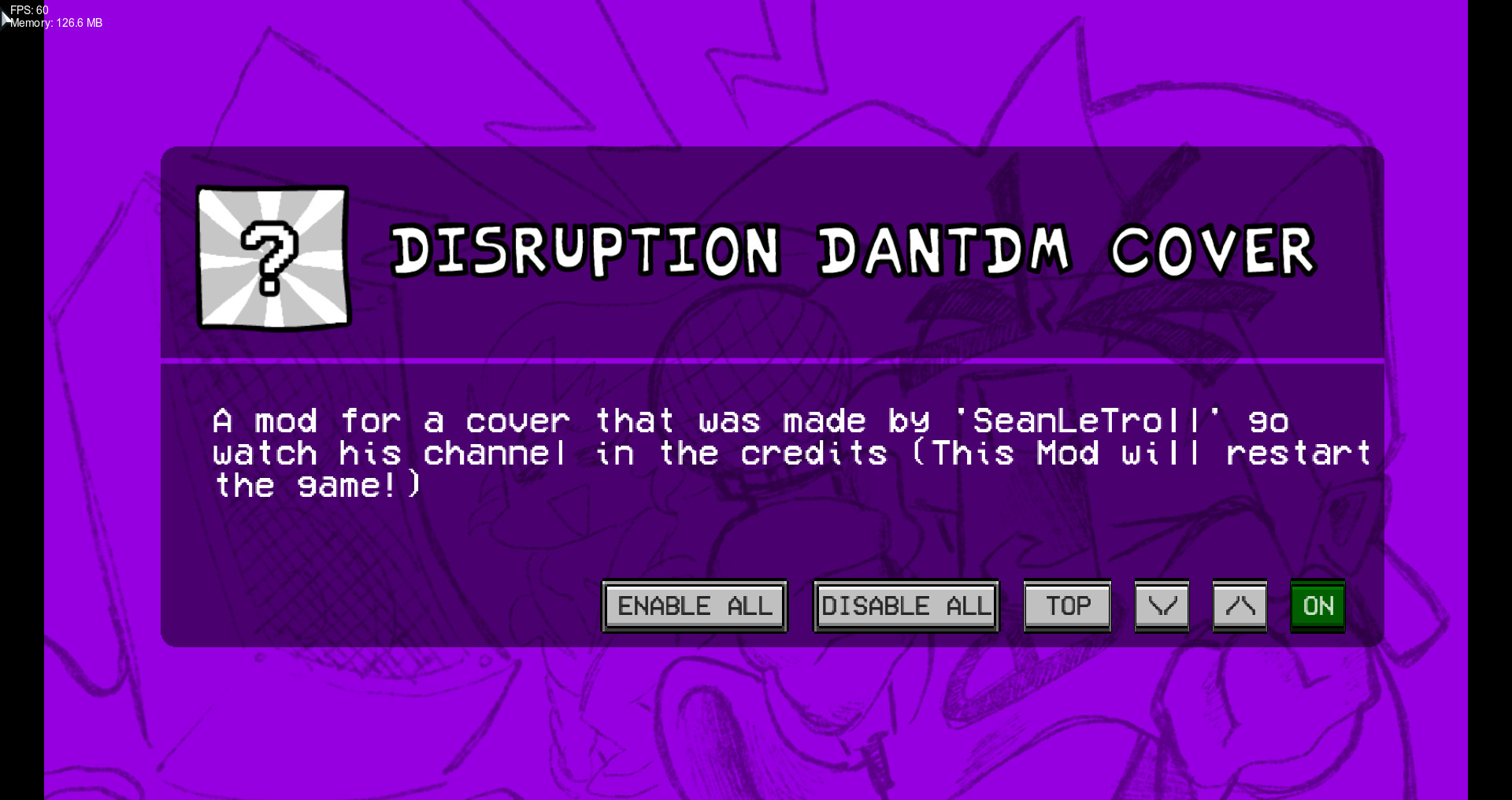 Disruption DanTDM Cover Mod for Friday Night Funkin' | FNF Mods
