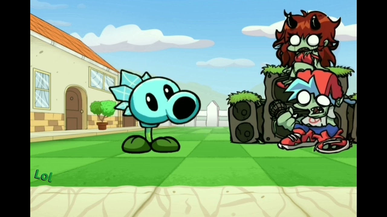 Snow Peashotter PVZ Skin Mod for Friday Night Funkin' | FNF Mods