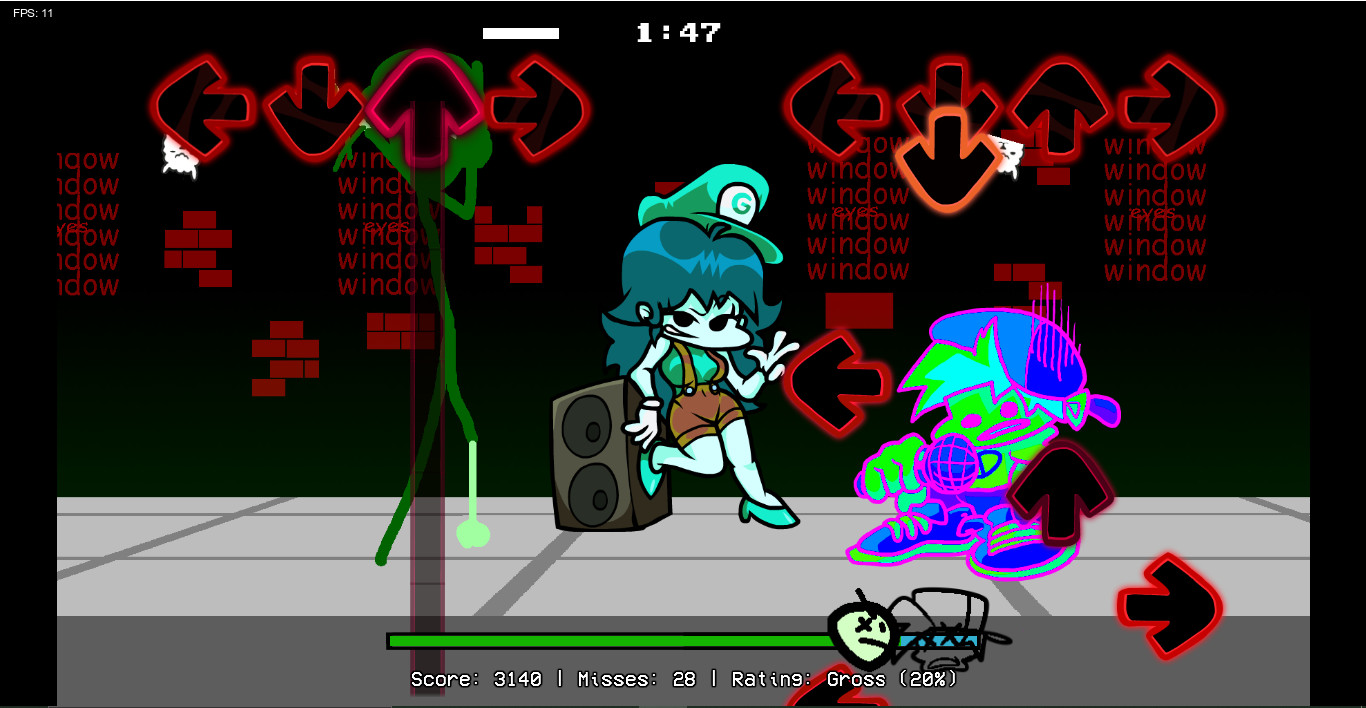 FNF glitched void (reskin of mario's madness) Mod for Friday Night ...