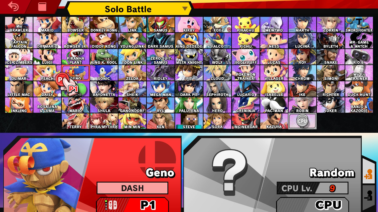 Geno UI over Mii Gunner update [Super Smash Bros. Ultimate] [Mods]
