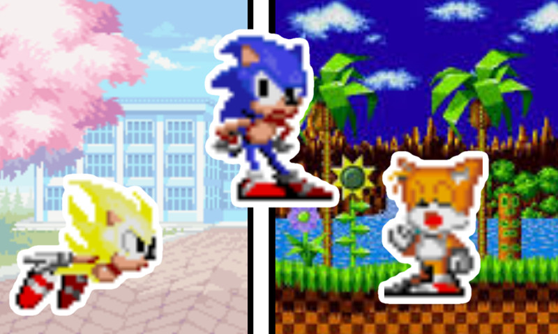 [] Sonic over senpai/Tails over bf pixel. Mod for Friday Night Funkin ...