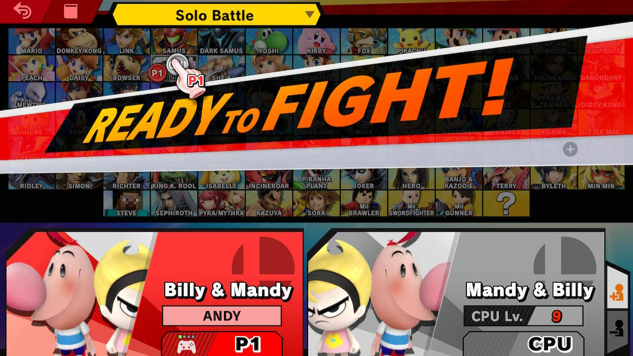 Alternative Billy & Mandy UI [Super Smash Bros. Ultimate] [Mods]