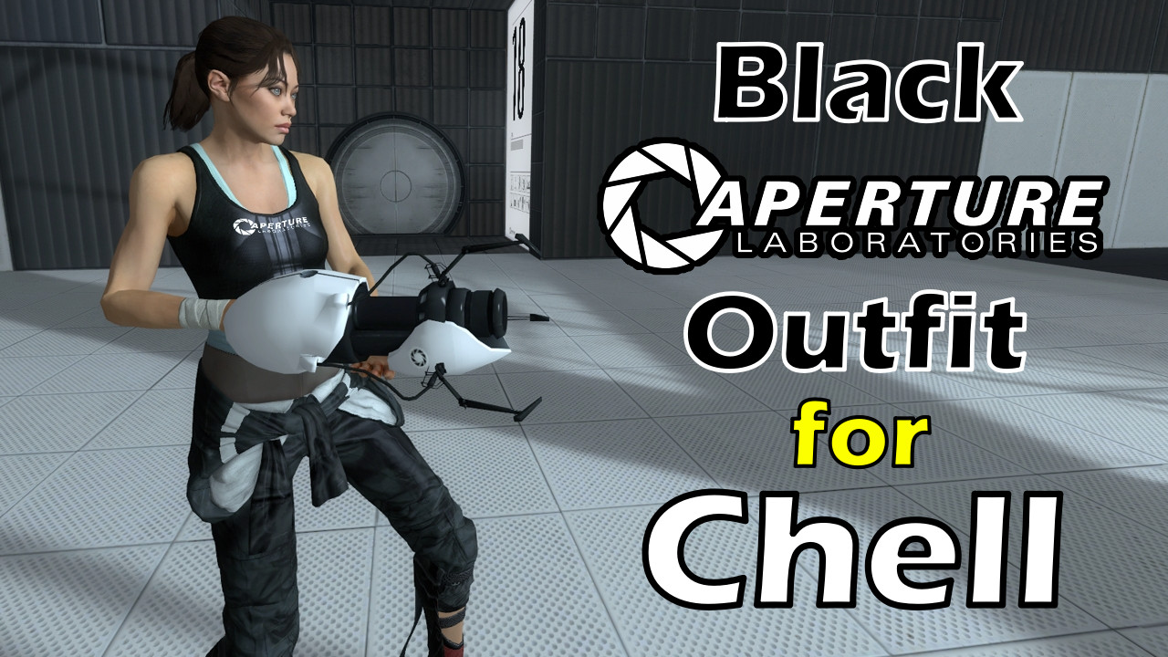 Black "Aperture Laboratories" Outfit for Chell [Portal 2] [Mods]