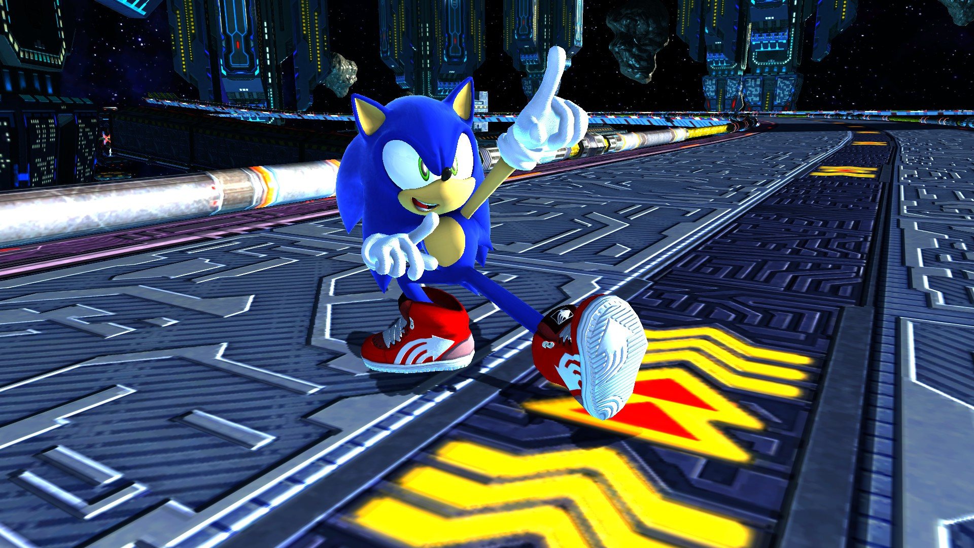 Sonic Wearing Red Hi-Horses from Splatoon 2 Mod for Sonic Generations ...