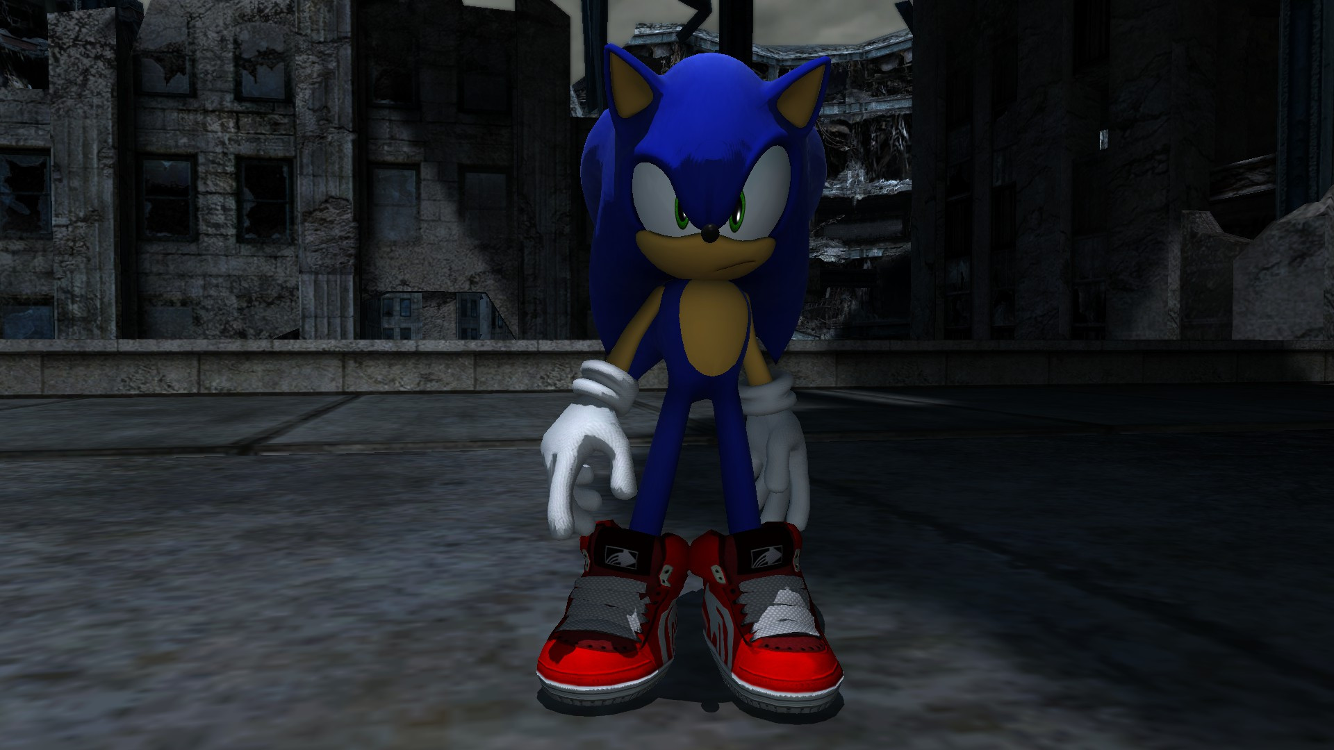 Sonic Wearing Red Hi-Horses from Splatoon 2 Mod for Sonic Generations ...