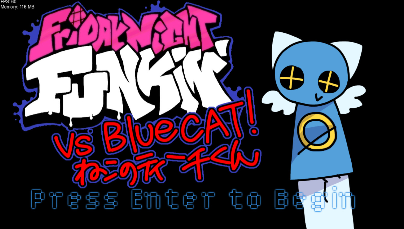 FNF vs blue cat feat.teach the cat Mod for Friday Night Funkin' | FNF Mods