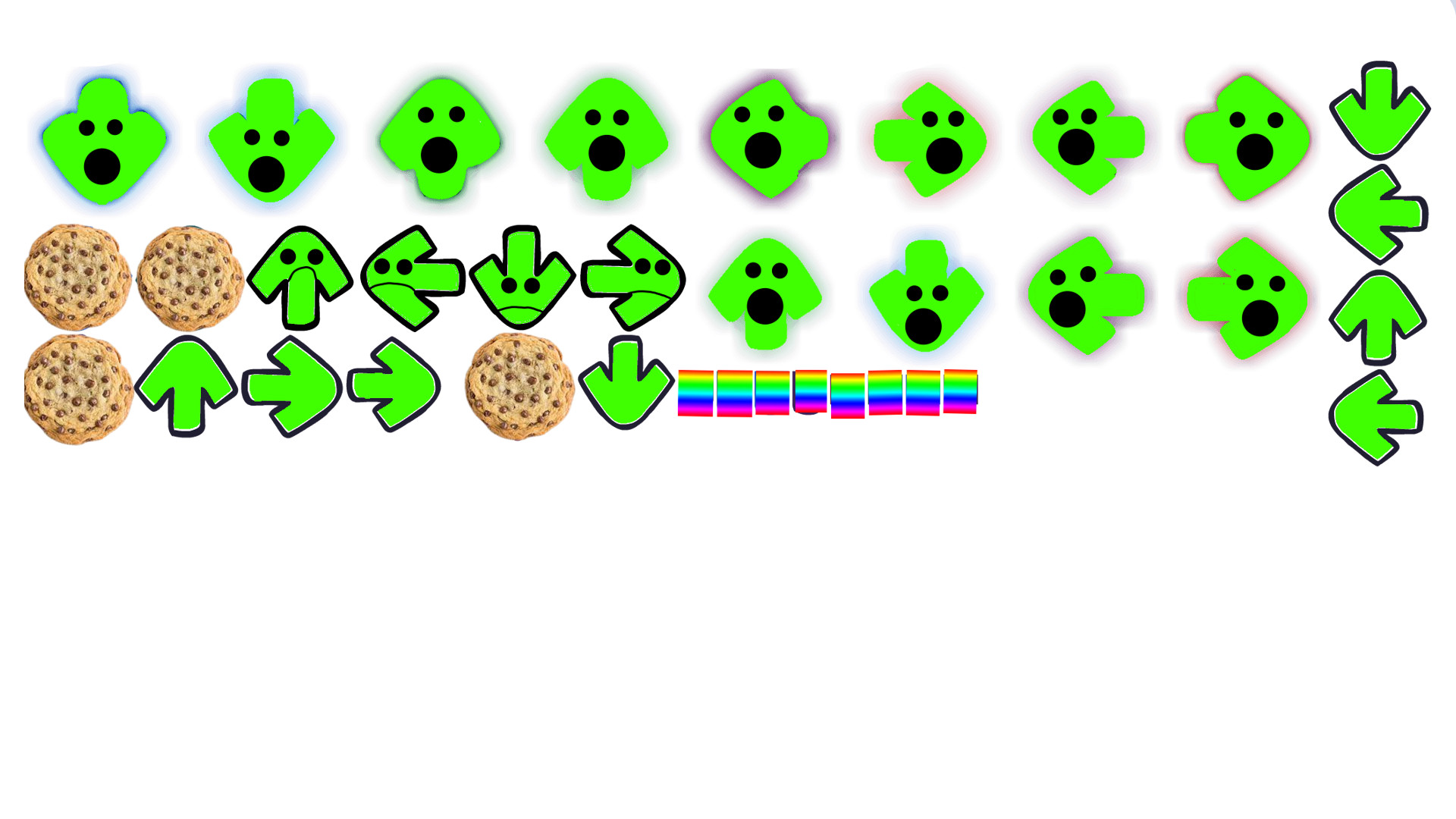 Green Arrows With Faces FT. Cookies [NOTE SKIN] Mod for Friday Night ...