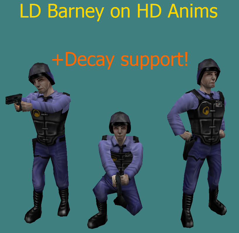 LD Barney on HD animations Mod for Half-Life | HL Mods