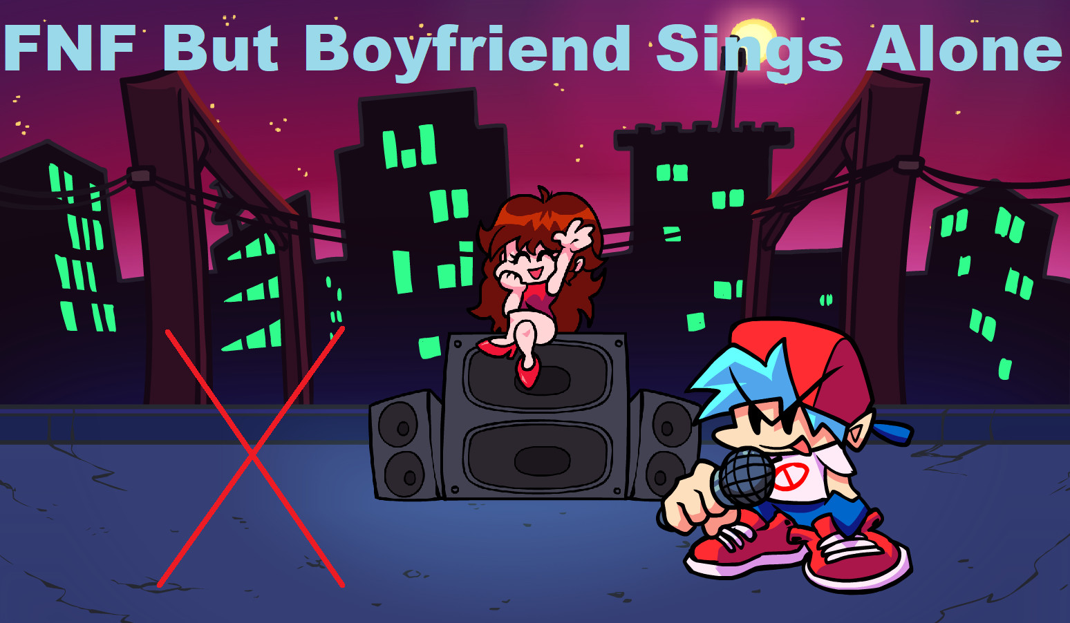 Friday Night Funkin But Boyfriend Sings Alone [Friday Night Funkin'] [Mods]