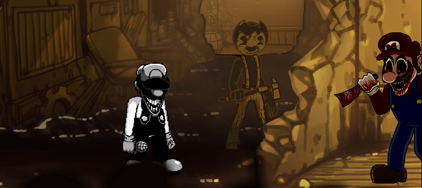 Last Reel But GB Mario And Mario.EXE Sing It (FNF) [Friday Night Funkin ...