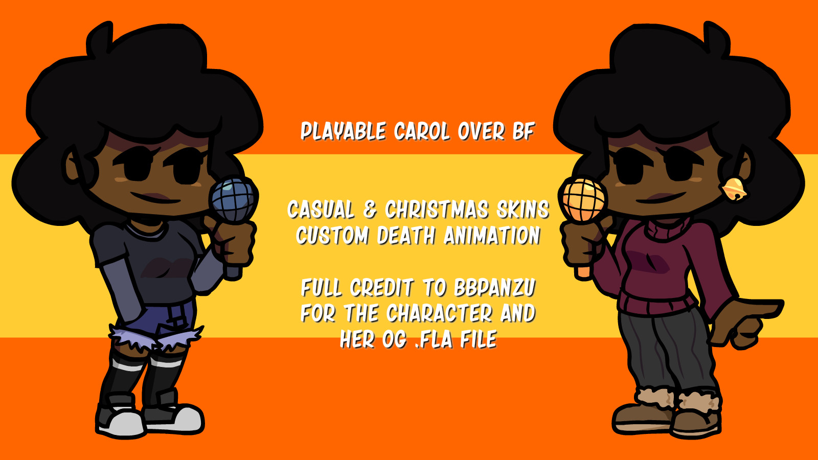 Carol over BF (FANMADE) Mod for Friday Night Funkin' | FNF Mods