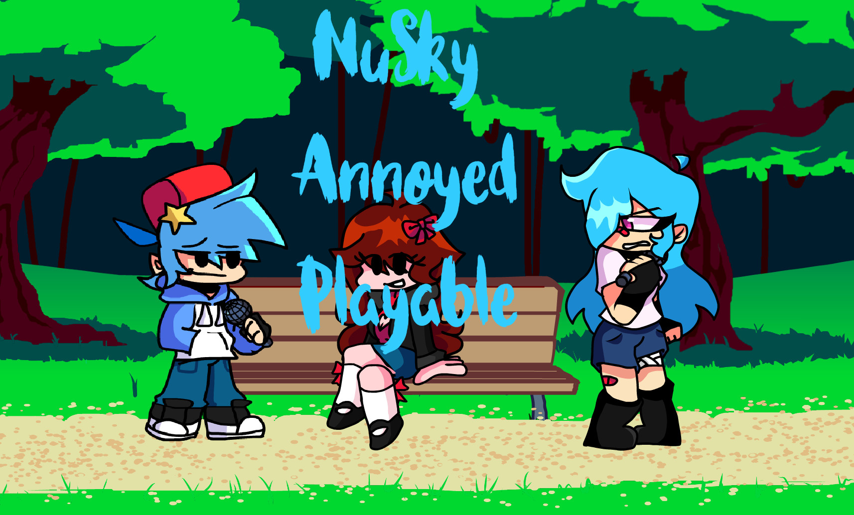 NuSky Annoyed Playble Mod for Friday Night Funkin' | FNF Mods