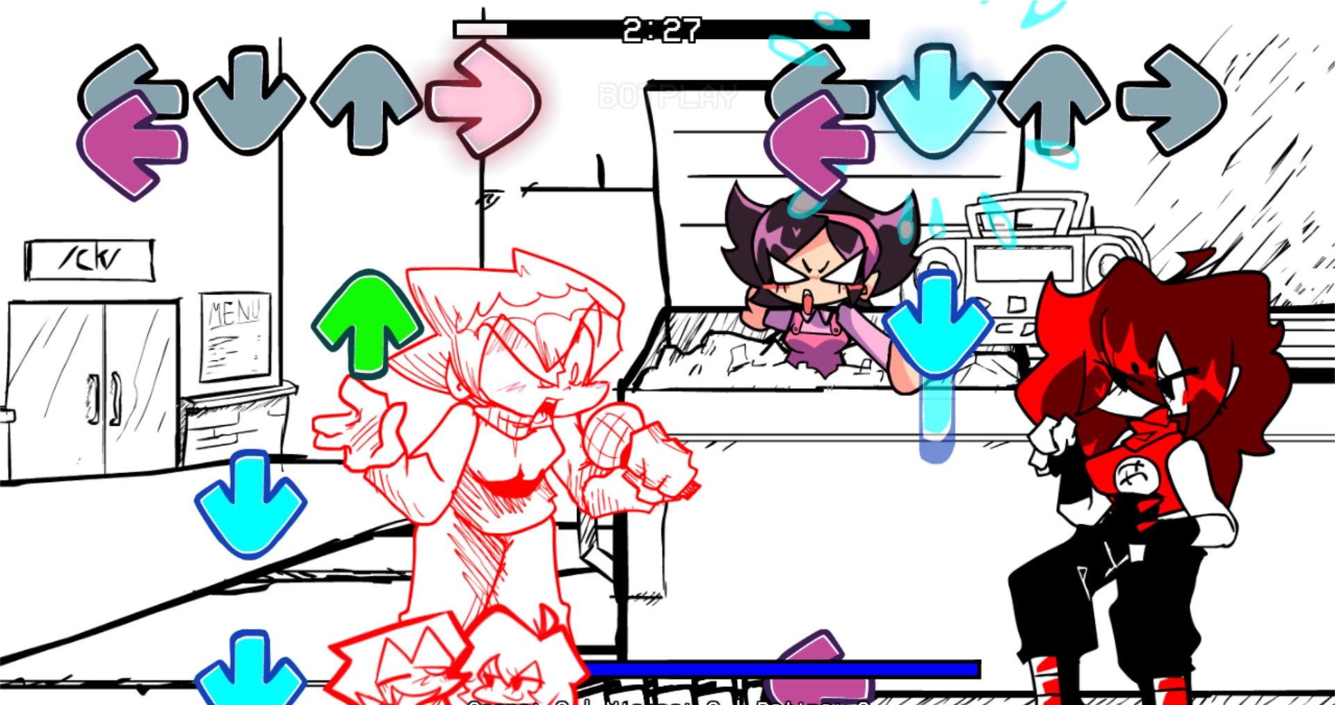 Red / Pico and GF Blue Cover and Reskin Mod for Friday Night Funkin ...