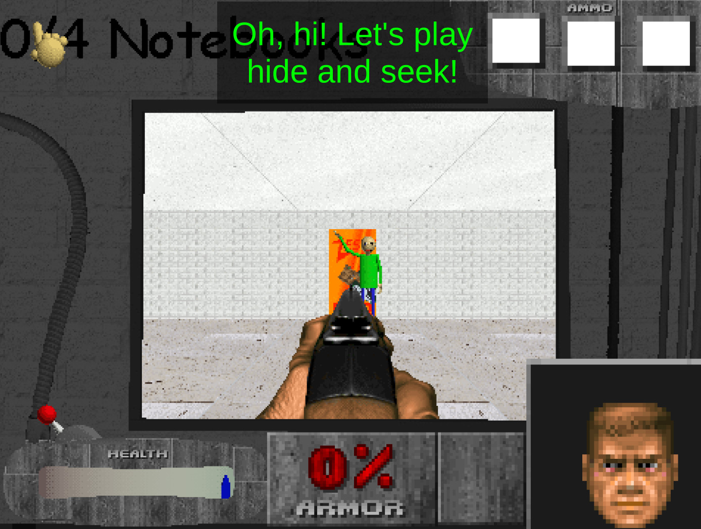 Doom Face over Baldicator + HUD in Authentic Mode Mod for Baldi's ...